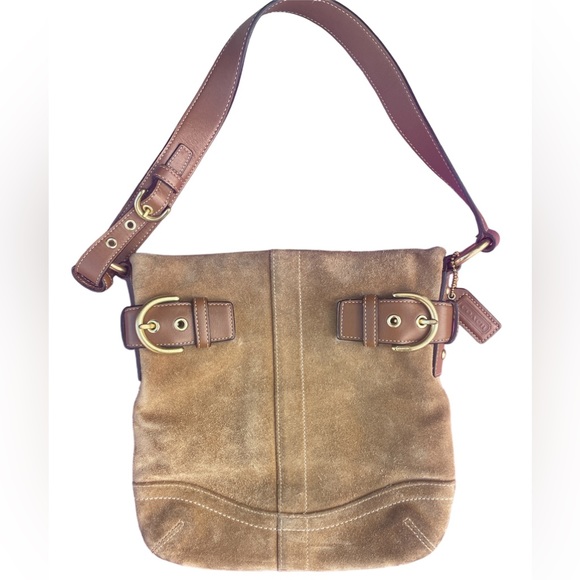Bags | Vintage Coach Suede Handbag | Poshmark